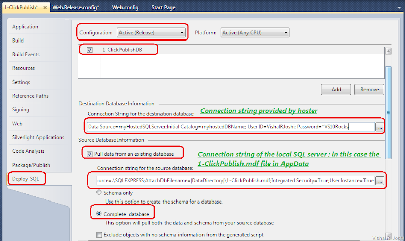 Vishal Joshi's Tangent: Web 1-Click Publish with VS 2010